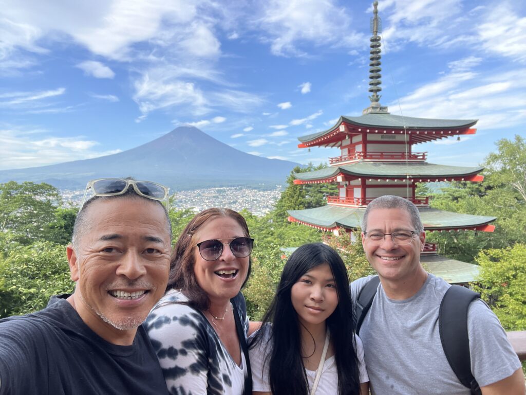 Mt.Fuji, 5storied pagoda with Wagasa ( Japanese parasol),Oshinohakkai ...